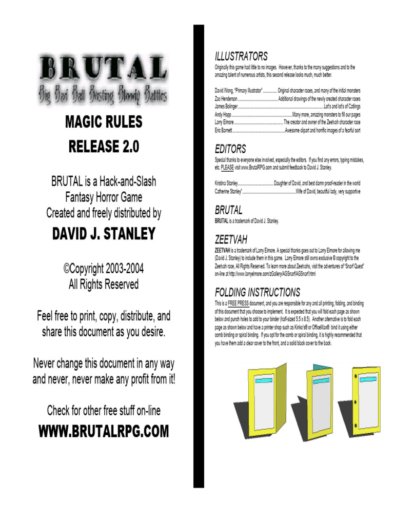 BRUTAL RPG Magic Rules Guide | PDF