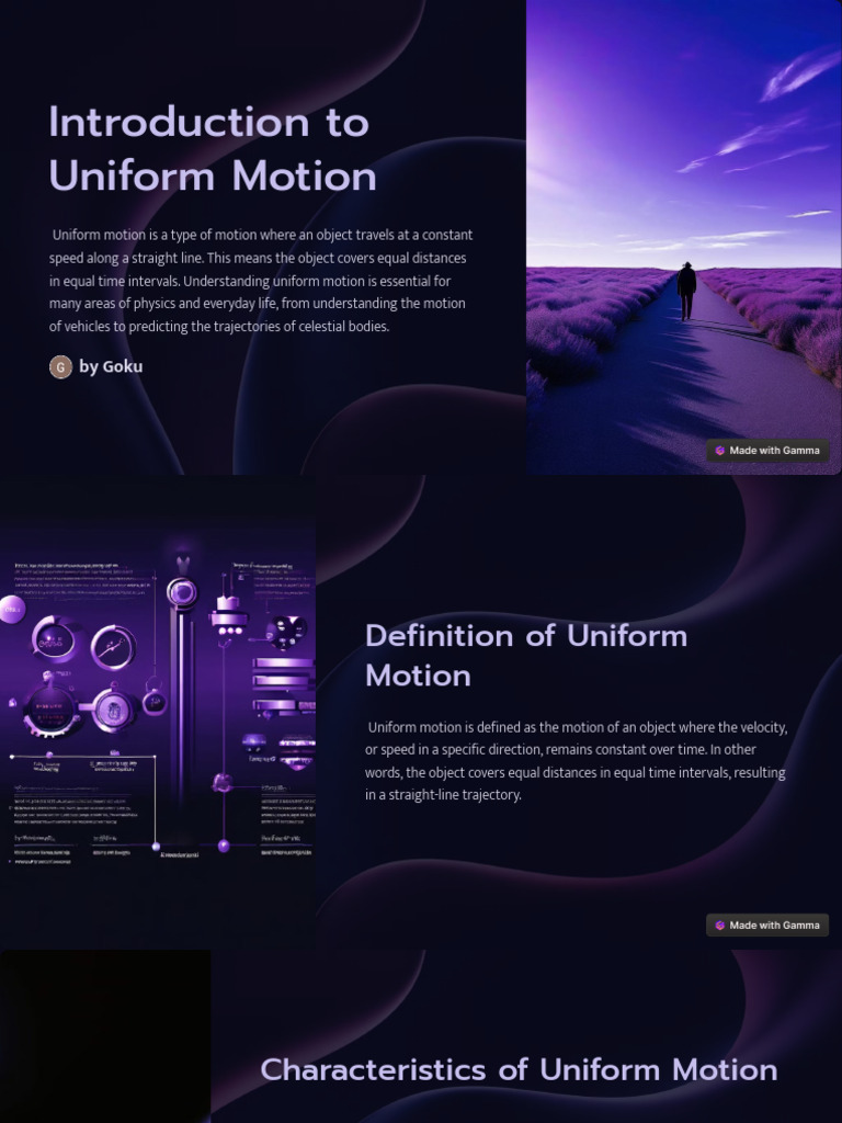 Understanding Uniform Motion Basics | PDF | Newton's Laws Of Motion ...