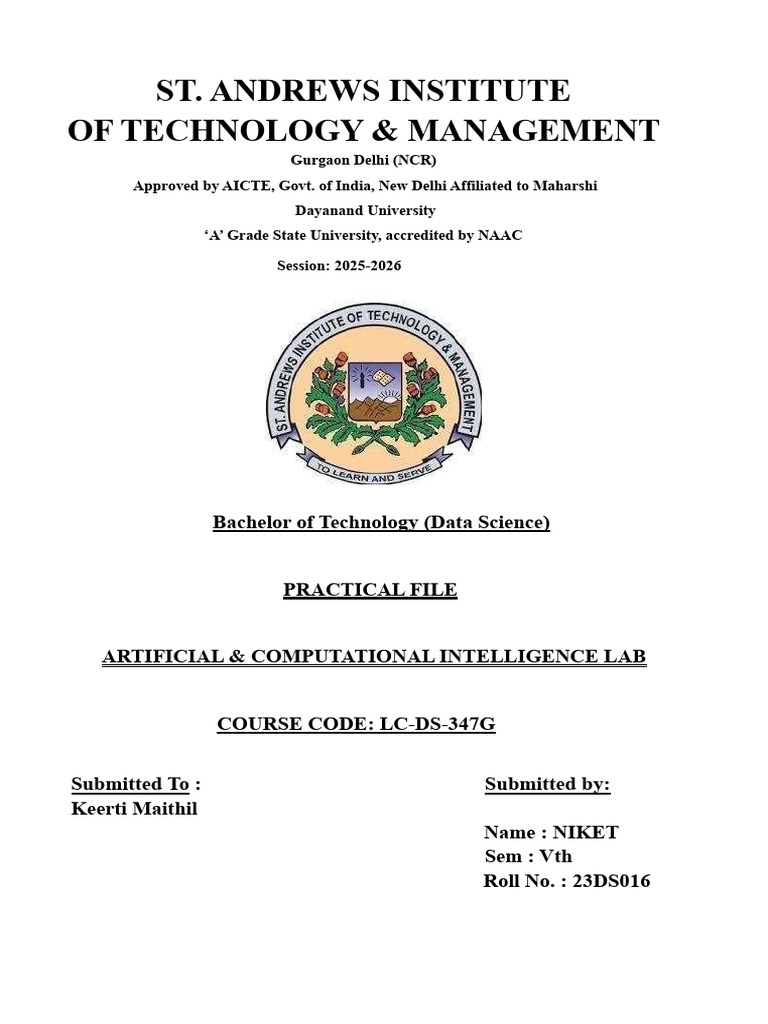 ACI Lab File Niket | PDF | Algorithms | Theoretical Computer Science