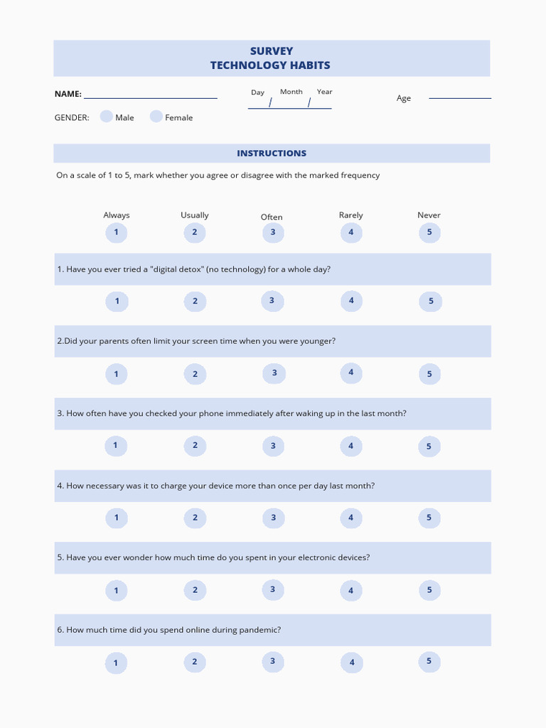 Survey on Technology Habits | PDF