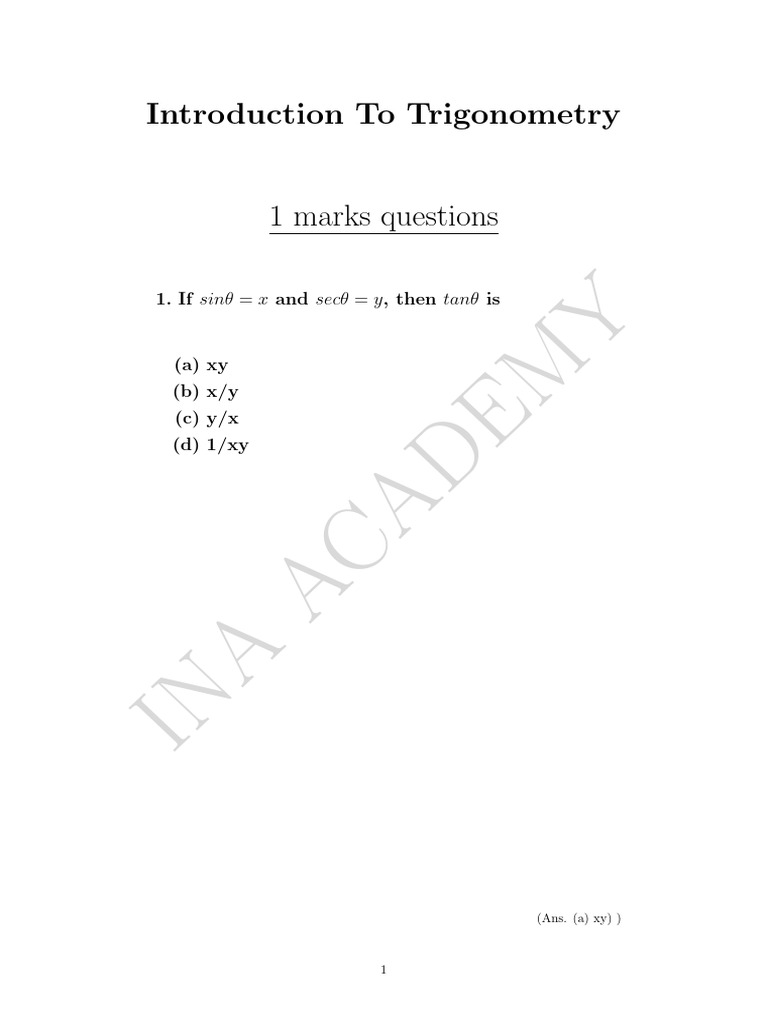 8 Introduction o Trigonometry | PDF | Elementary Mathematics | Trigonometry