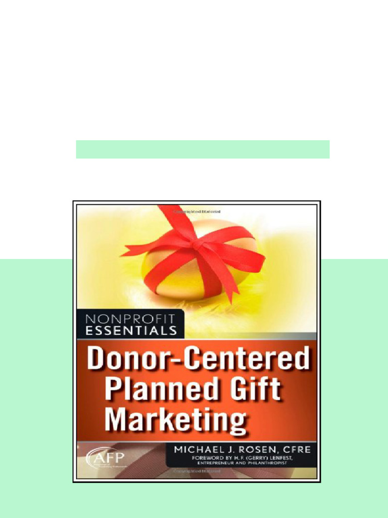 Donor Centered Planned Gift Marketing 1st Edition Michael J. Rosen ...