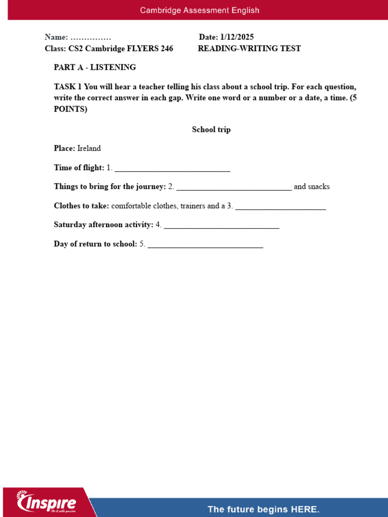 _flyers Midterm Test - Module 2.Docx (1) | PDF