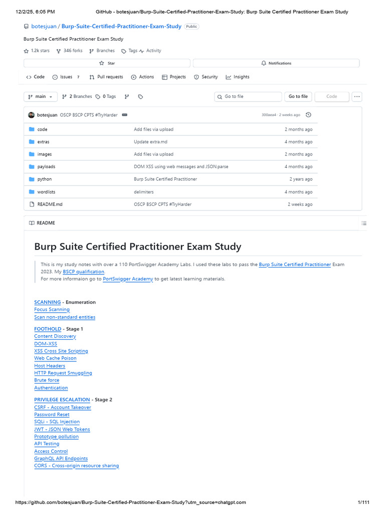 GitHub - Botesjuan_Burp-Suite-Certified-Practitioner-Exam-Study_ Burp ...