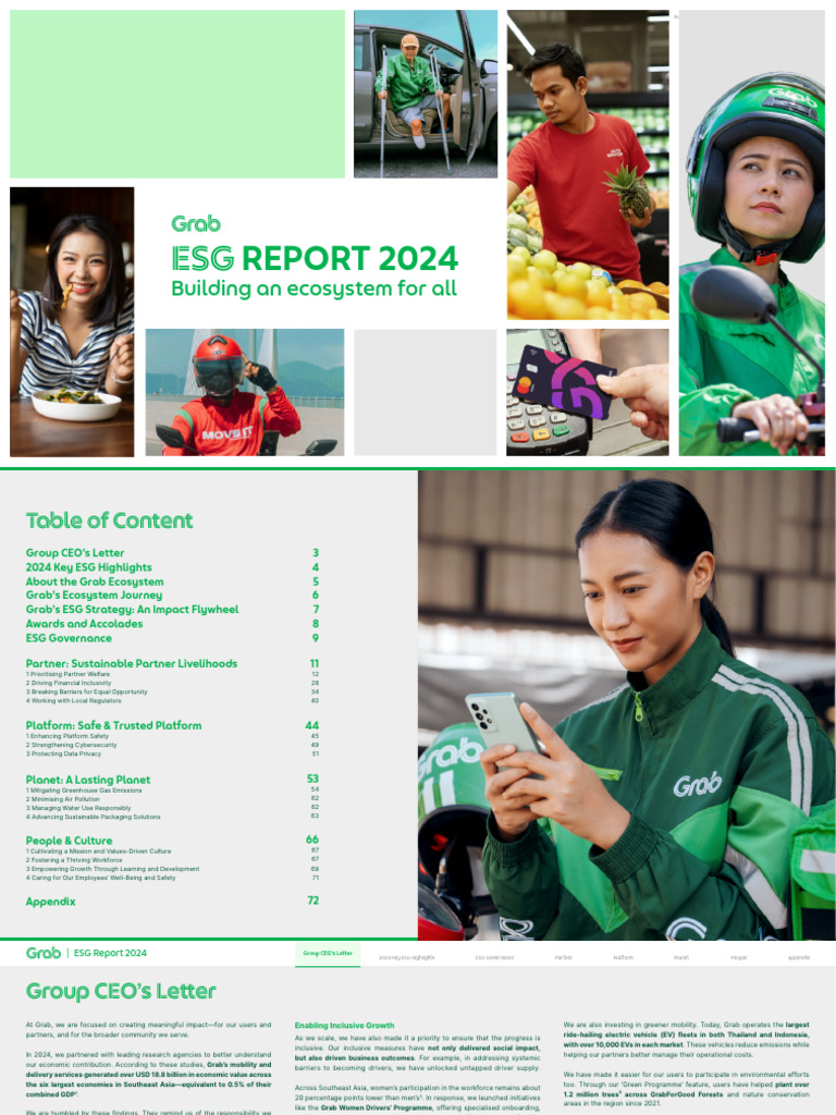 Grab ESG Report 2024 Overview | PDF | Economies
