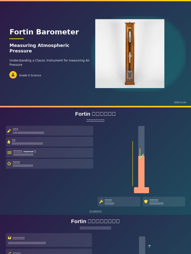 Fortin Barometer - Measuring Atmospheric Pressure | PDF
