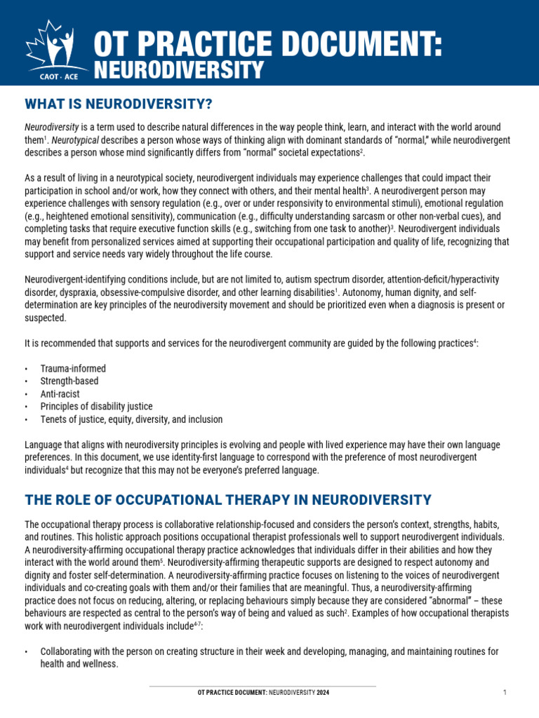 Neurodiversity En | PDF | Occupational Therapy | Mental Health