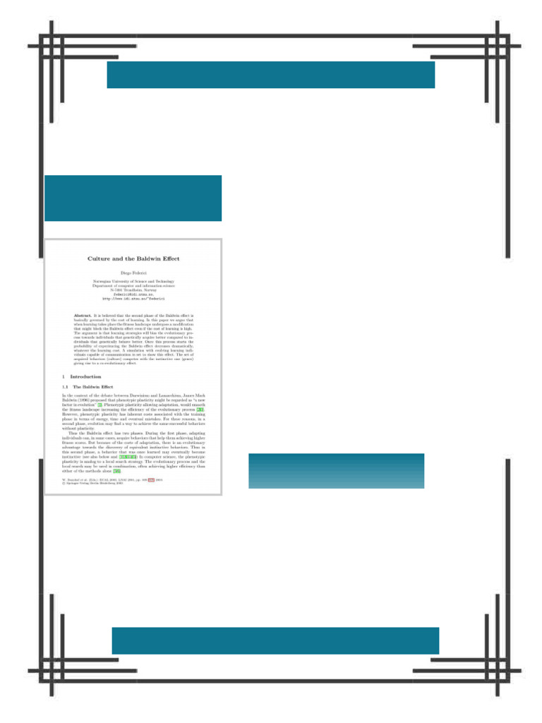 LNAI 2801 Culture and the Baldwin Effect 1st Edition by Diego Federici ...