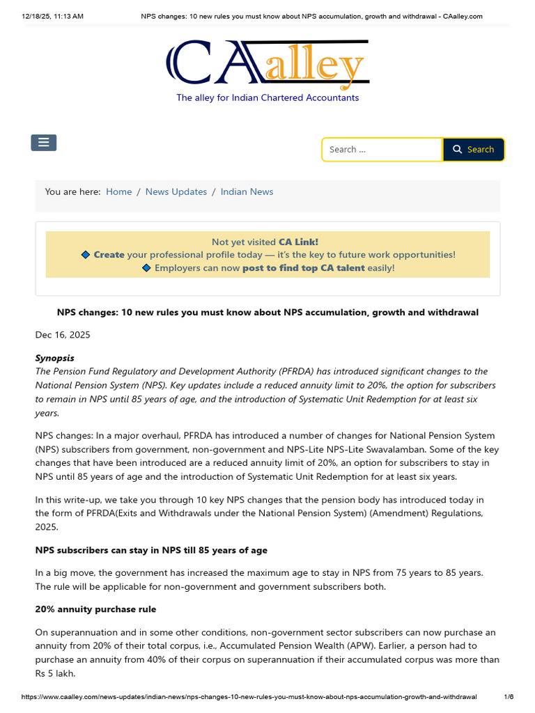 New NPS Rules: Key Changes Explained | PDF | Pension | Financial Services