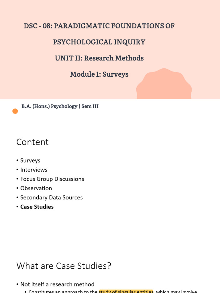 Paradigmatic Foundations of Psychological Inquiry_Unit III_Module 4 ...