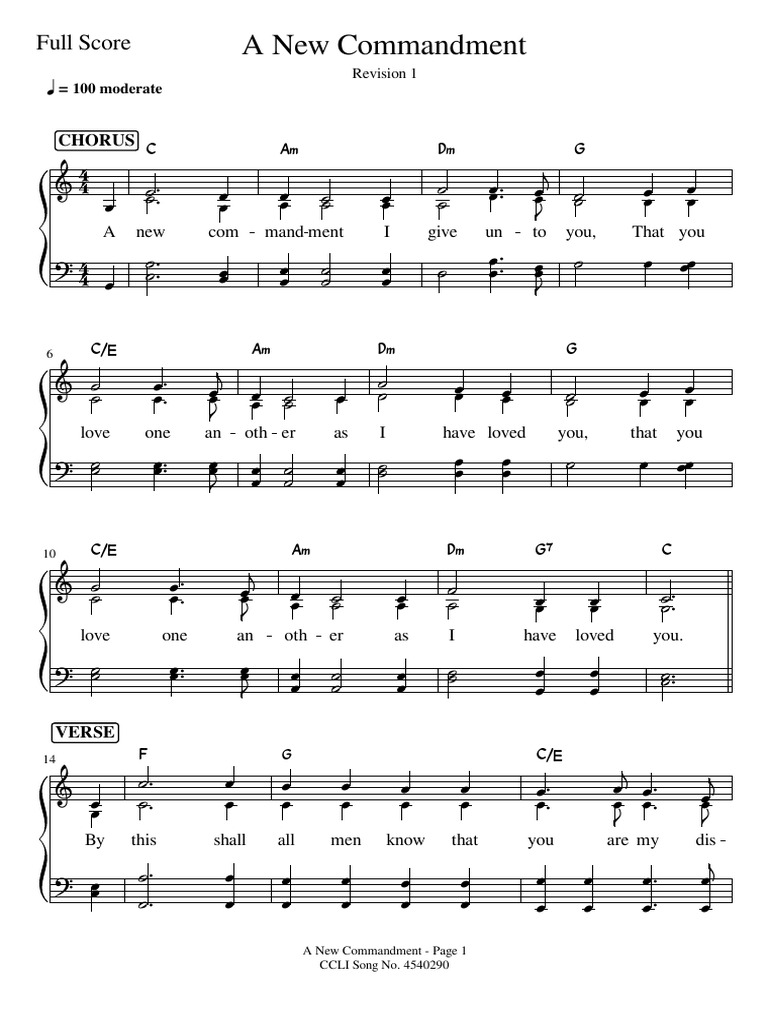 A New Commandment Song Lyrics | PDF | Songs