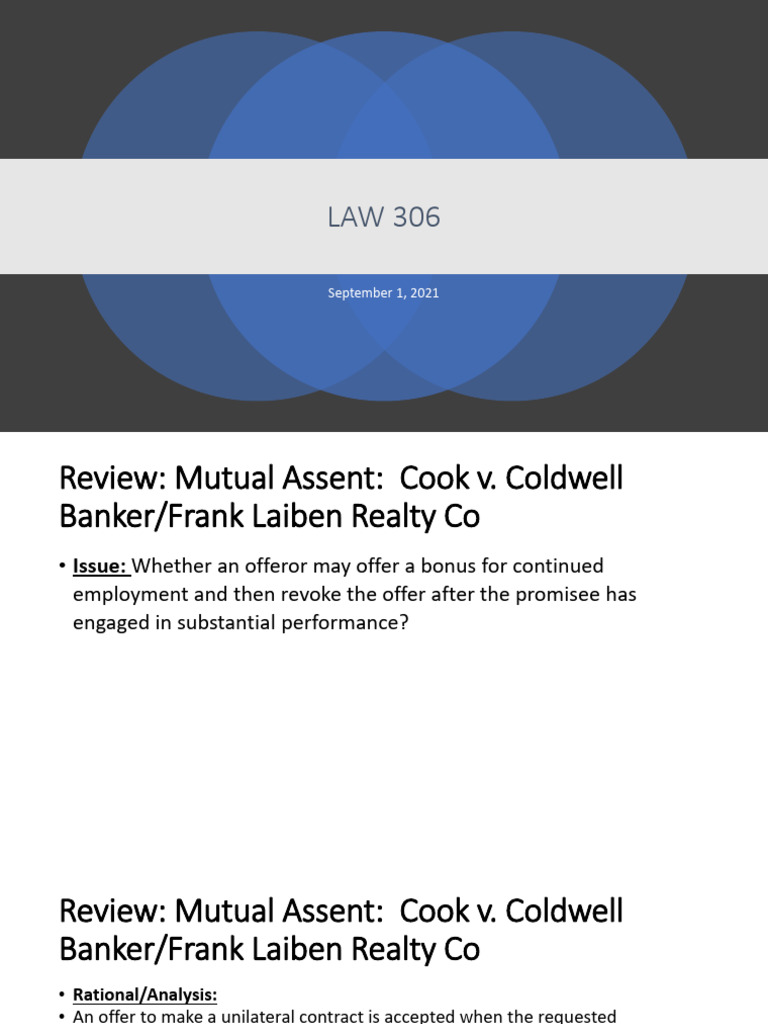 Mutual Assent and Consideration in Contracts | PDF | Consideration ...