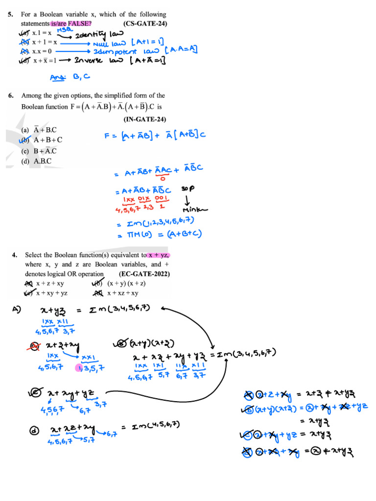 19-Boolean Algebra_ Problems on K-map Minimization | PDF