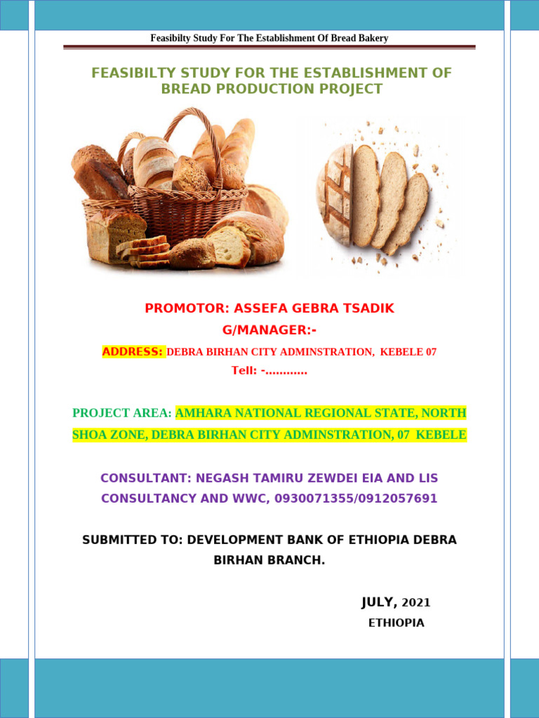 Feasiblity On Bread Final Proposal | PDF | Marketing | Book Value
