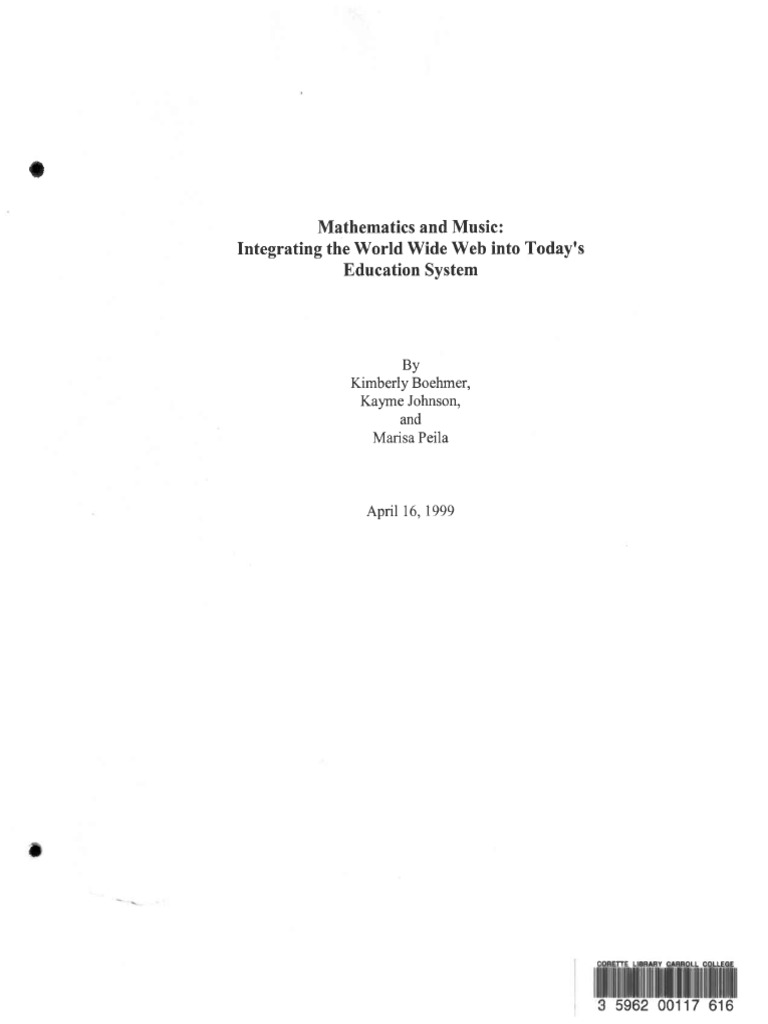 Math and Music: Web Integration in Education | PDF | Fourier Series ...