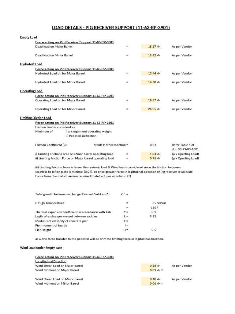 Load Calc - 11-63-RP-3901 | PDF | Friction | Physical Phenomena