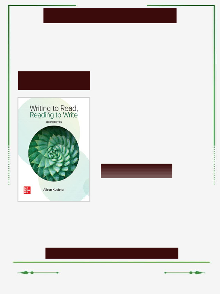 Writing to Read, Reading to Write 2nd Edition Kuehner eBook sample ...