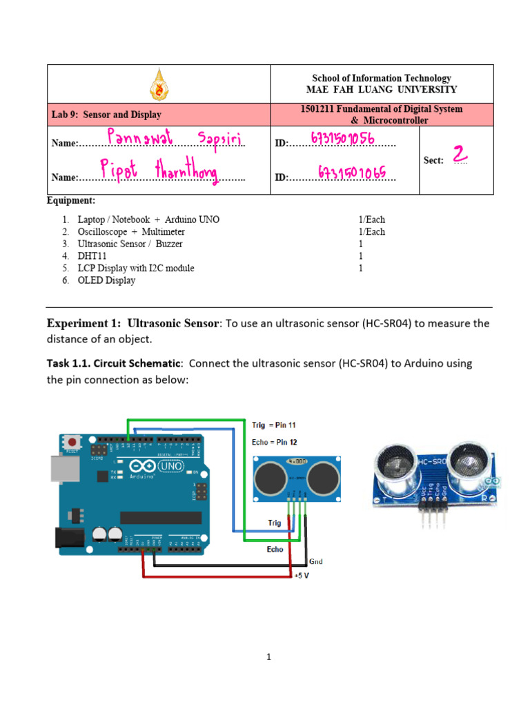 Lab 9 Sensors Interface 2025 | PDF | Arduino | Liquid Crystal Display