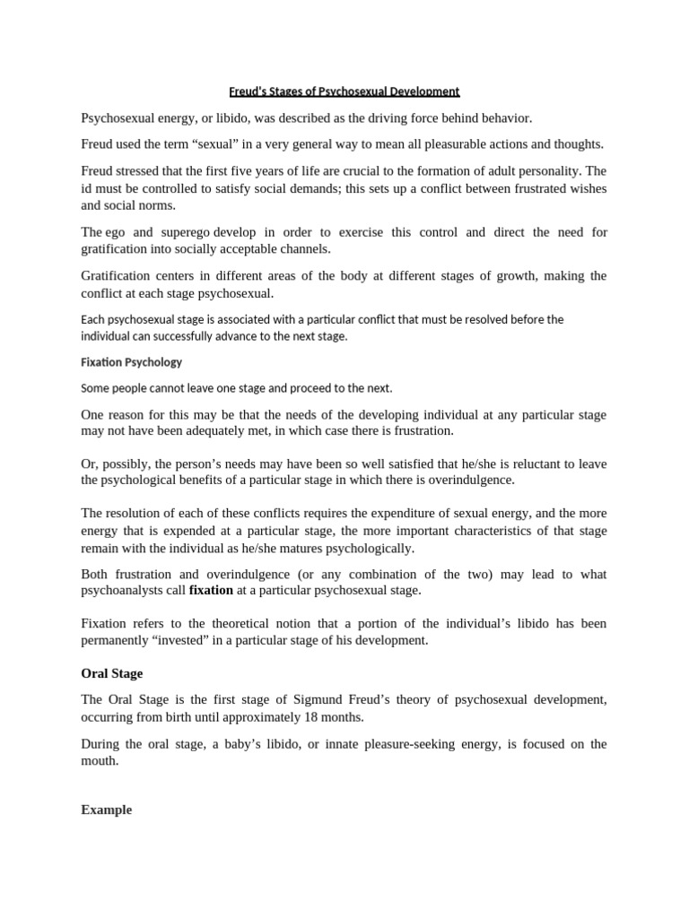 Freud's Stages of Psychosexual Development | PDF | Oedipus Complex | Libido