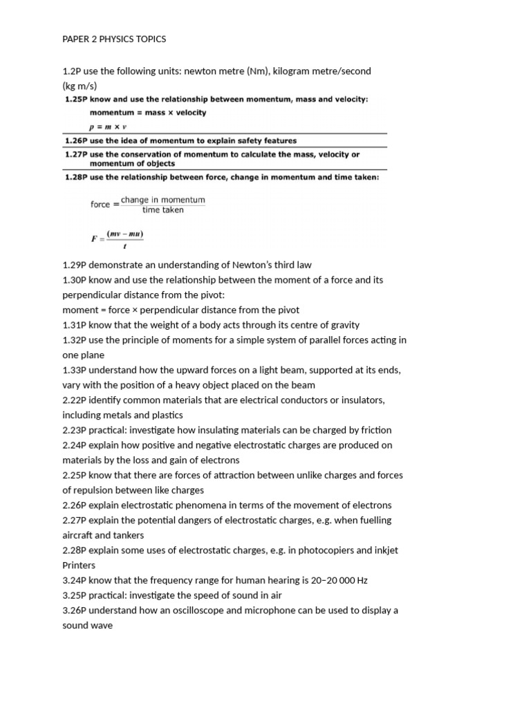 Edexcel IGCSE Physics triple topic checklist | PDF | Heat Capacity | Heat