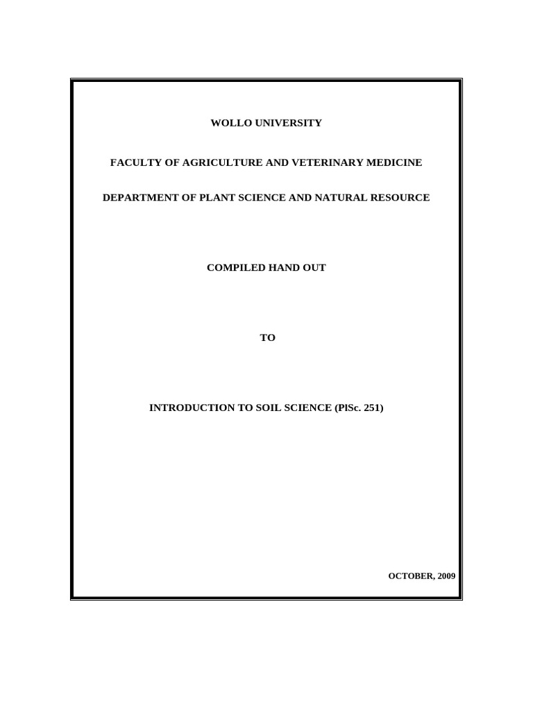 Soil Science Hand Out | PDF | Soil | Rock (Geology)