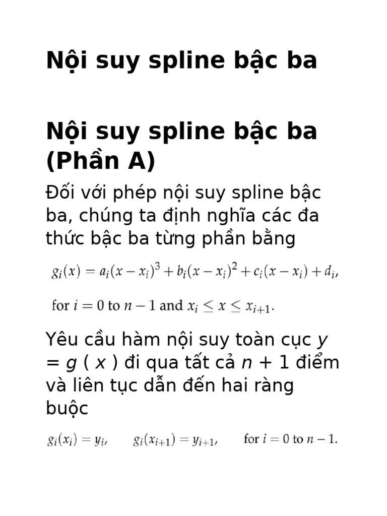 Bản sao Nội suy spline bậc 3 | PDF