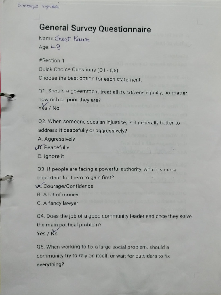 Survey Questionnaire | PDF