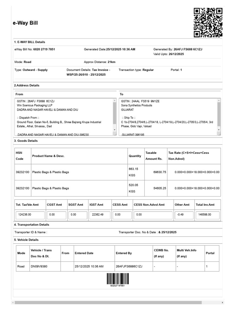 E-Way Bill System Wsp 010 | PDF | Economy Of India | Public Finance