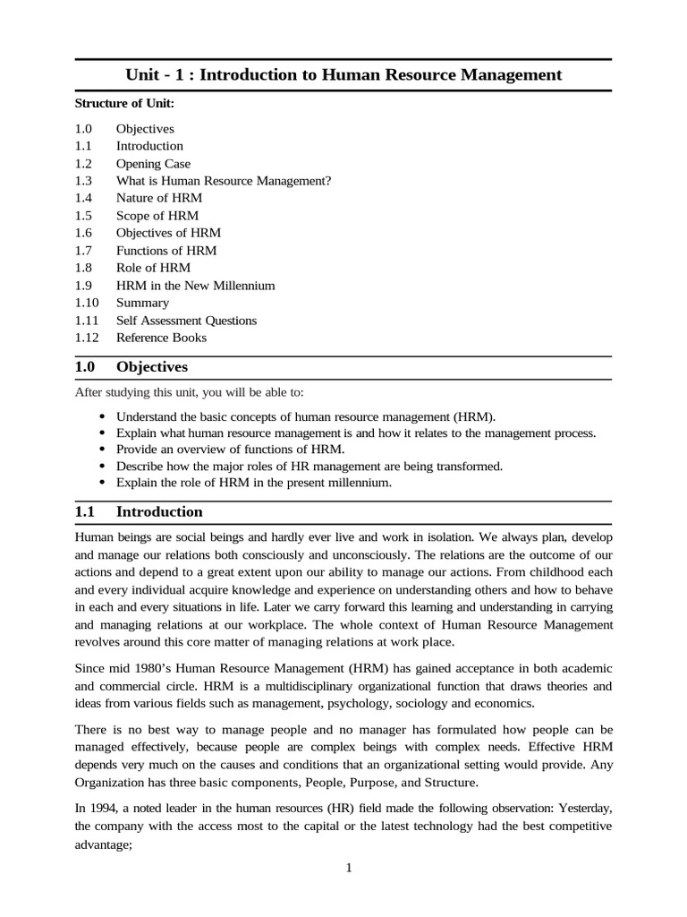 Hrm Basic Notes | PDF | Human Resource Management | Human Resources