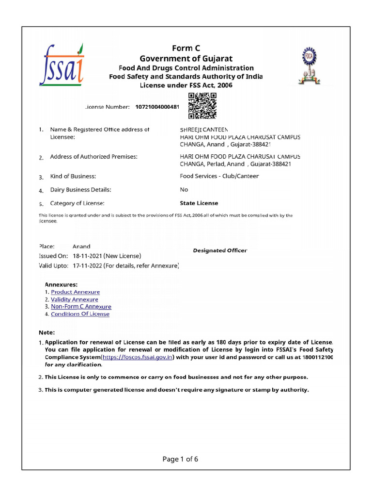 Food Licence | PDF