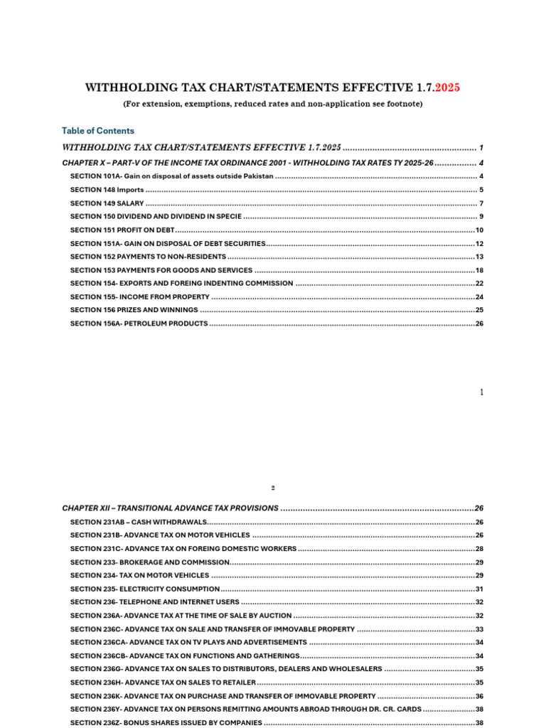 Withholding Tax Rates 2025-26 Guide | PDF | Dividend | Taxes