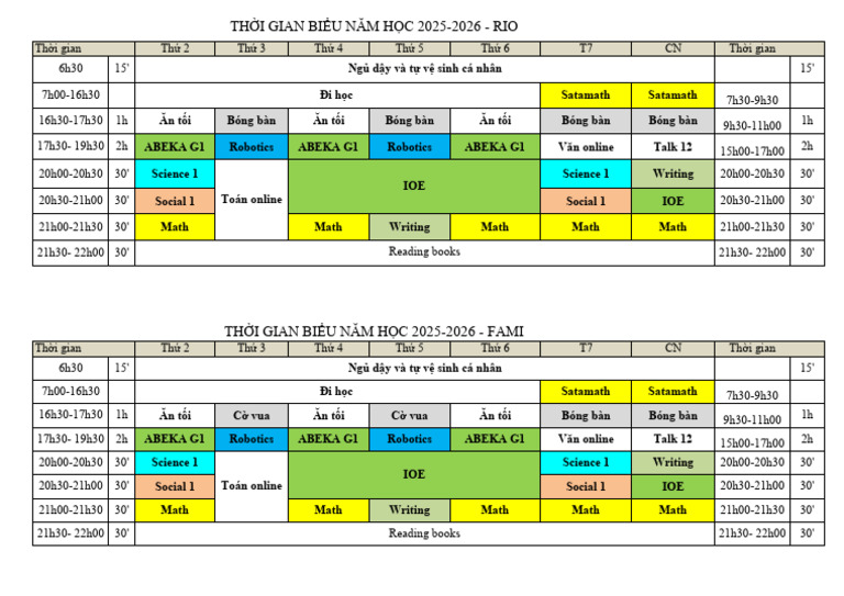 Schedule- Rifa - New | PDF