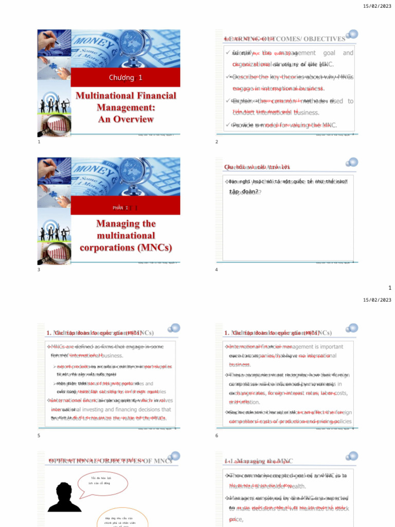 Chapter 1n. Multinational Finance Management Overview | PDF