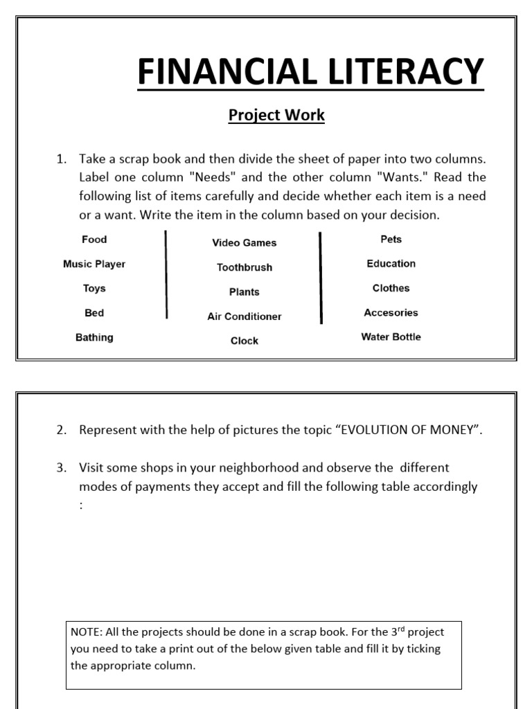 Financial Literacy Project | PDF