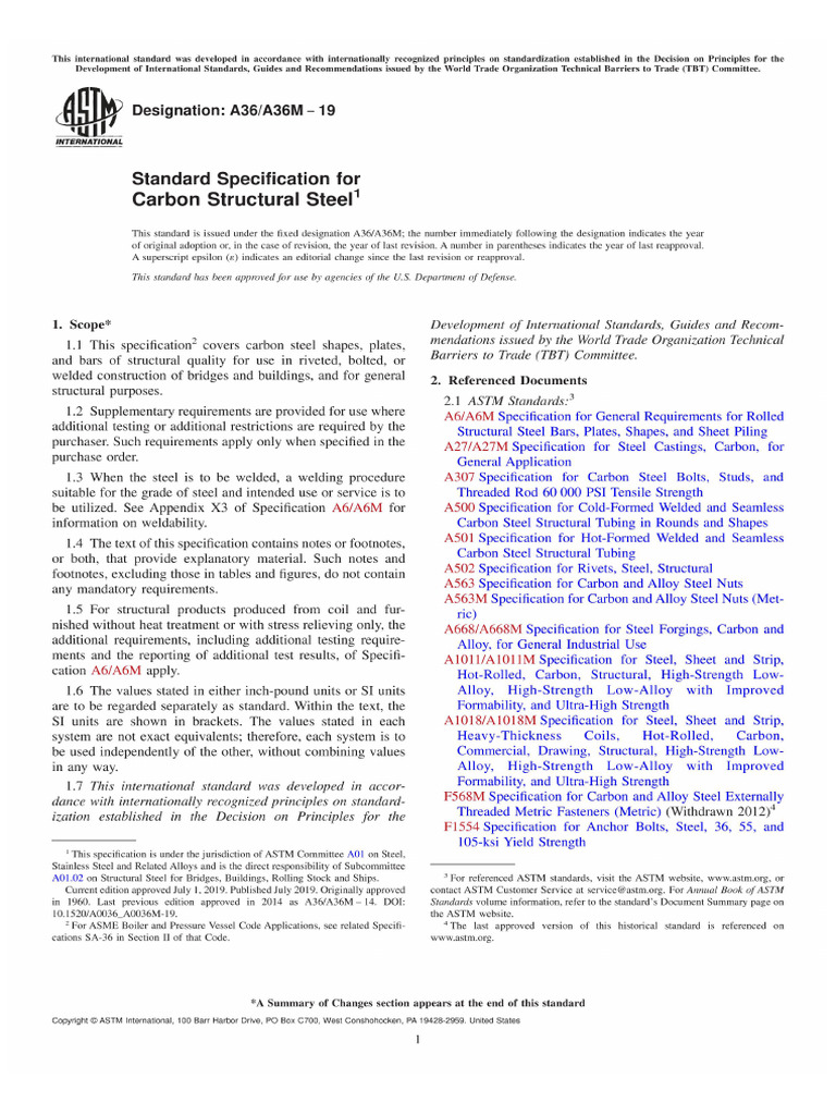 ASTM A36-19 | PDF