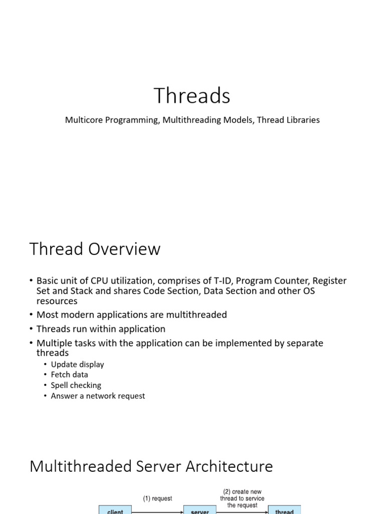 07 Threads | PDF | Thread (Computing) | Multi Core Processor