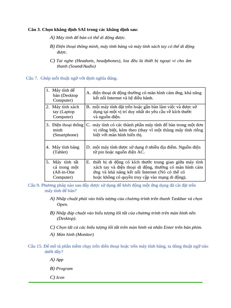 Đề 3. Câu Hỏi Ôn Tập Ic3 Gs6 Spark | PDF