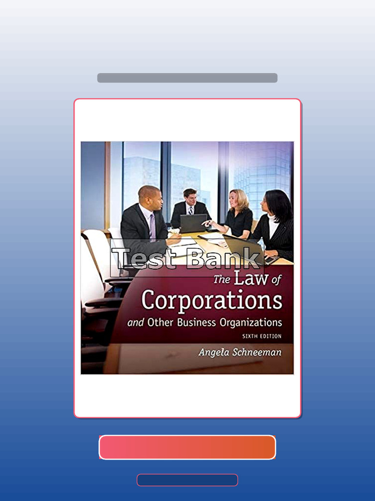 Law of Corporations and Other Business Organizations 6th Edition ...