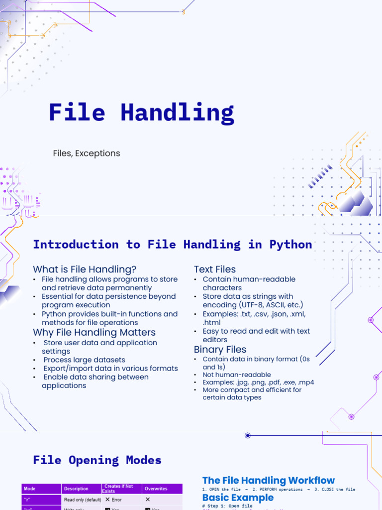 6 - File Handling and Exception Handling | PDF | Computer File | Text File