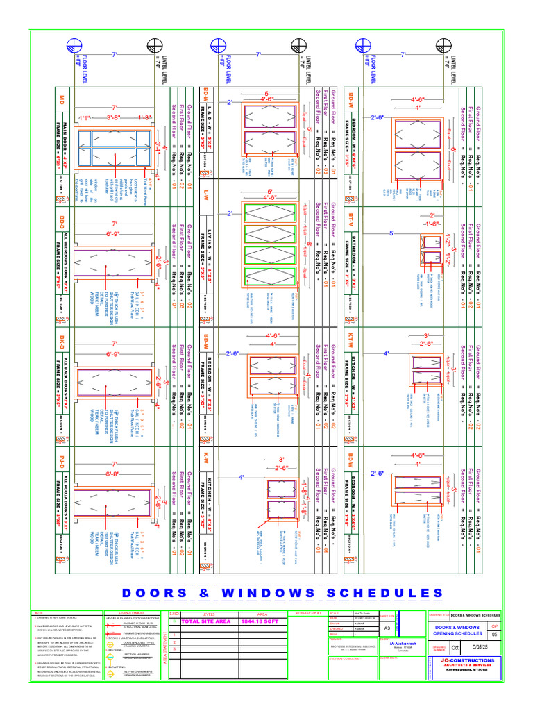 Doors & Windows Opening Schedules | PDF | Architectural Elements ...