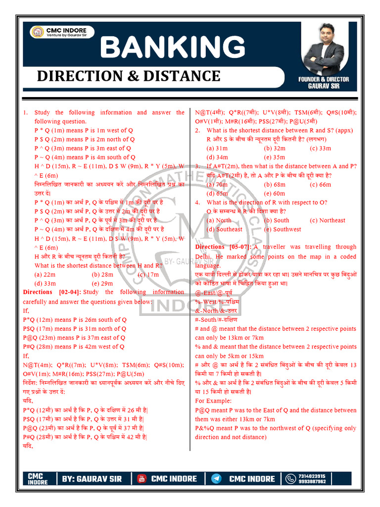 Direction & Distance (Coded Form) | PDF
