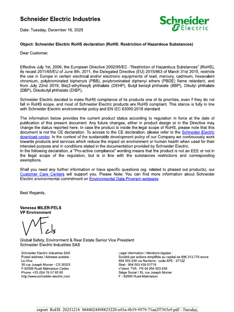 RoHS Certificate | PDF