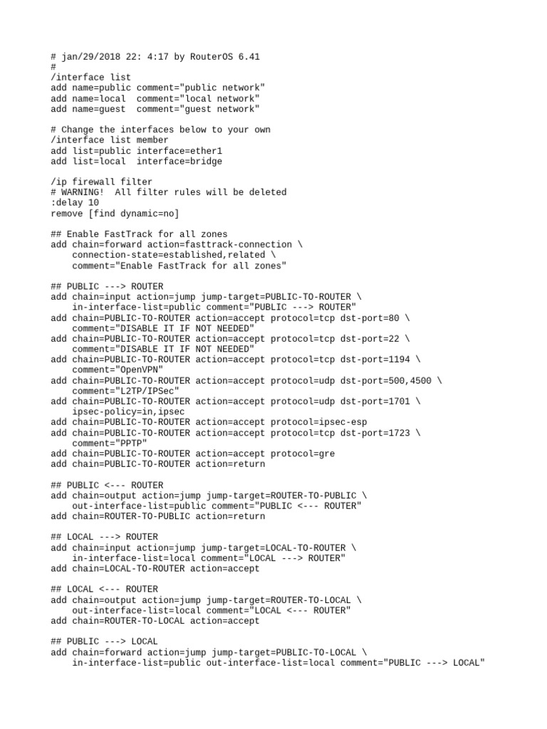 RouterOS Firewall Configuration Guide | PDF | Telecommunications | Routing