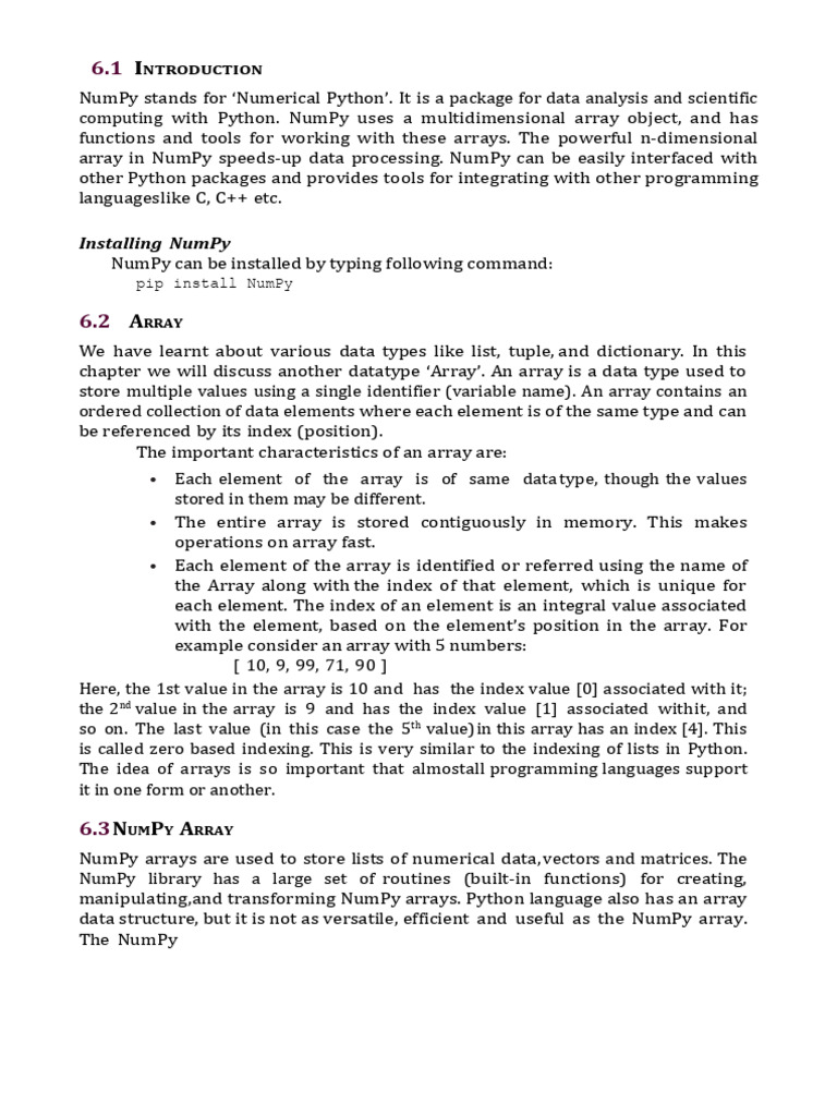 Lec-21 NumPy in Python_64297453_2025_12_20_09_43 | PDF | Data Type | Integer (Computer Science)