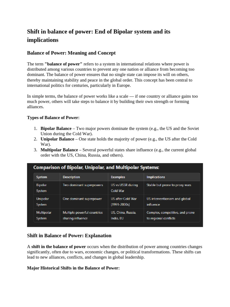 End of Bipolar System: Global Power Shift | PDF | Nuclear Weapons ...