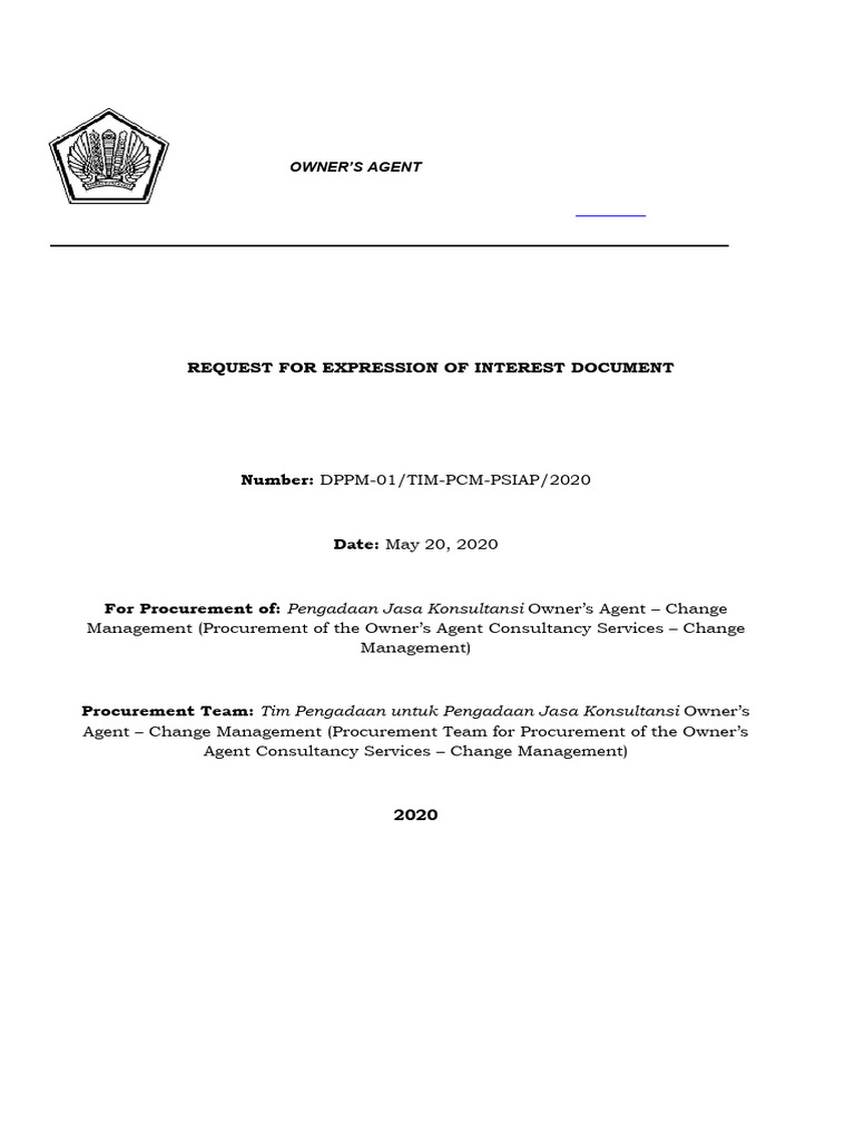 Request For Expression of Interest Document (English Version) | PDF ...