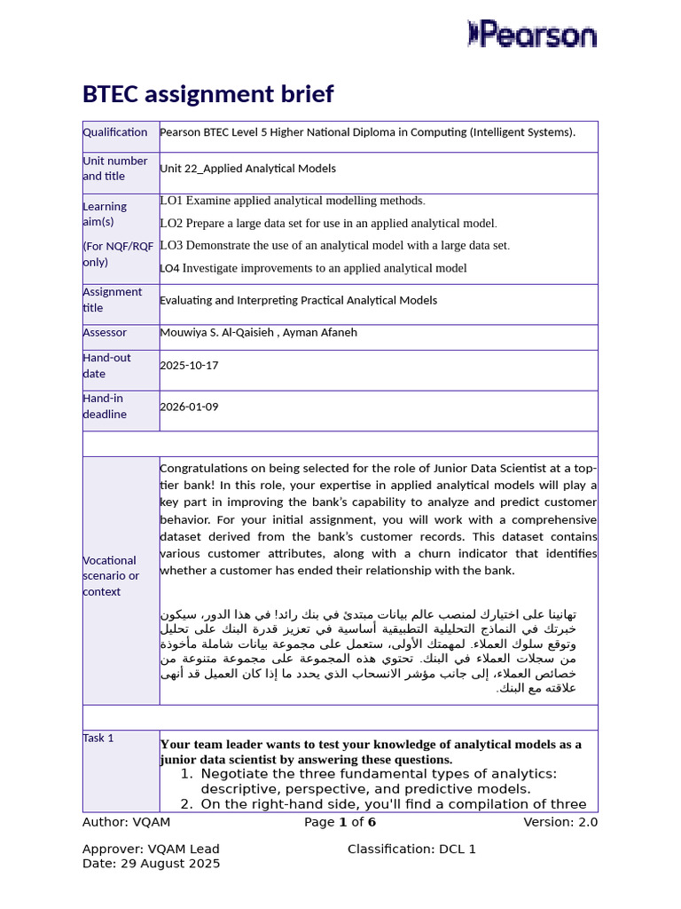 Unit 22_AAM BTEC Assignment Before IV | PDF | Data | Data Science