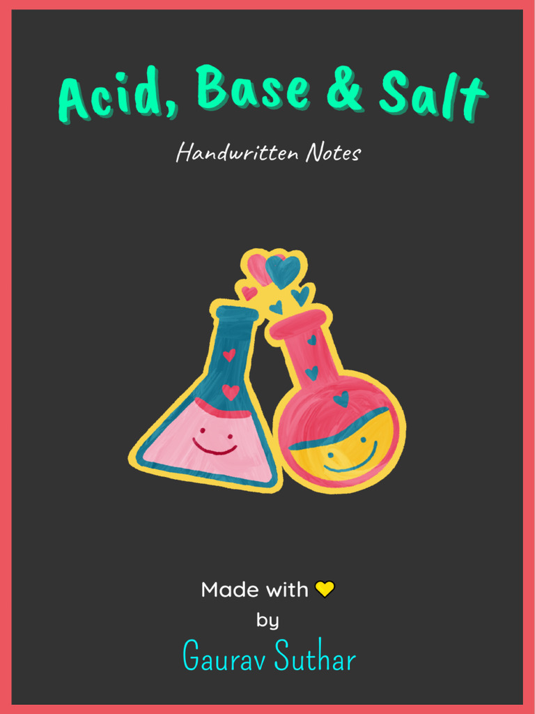 Acid Base Salts Notes_241119_211302 | PDF | Hydroxide | Acid