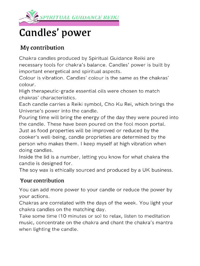 Chakra Candles | PDF