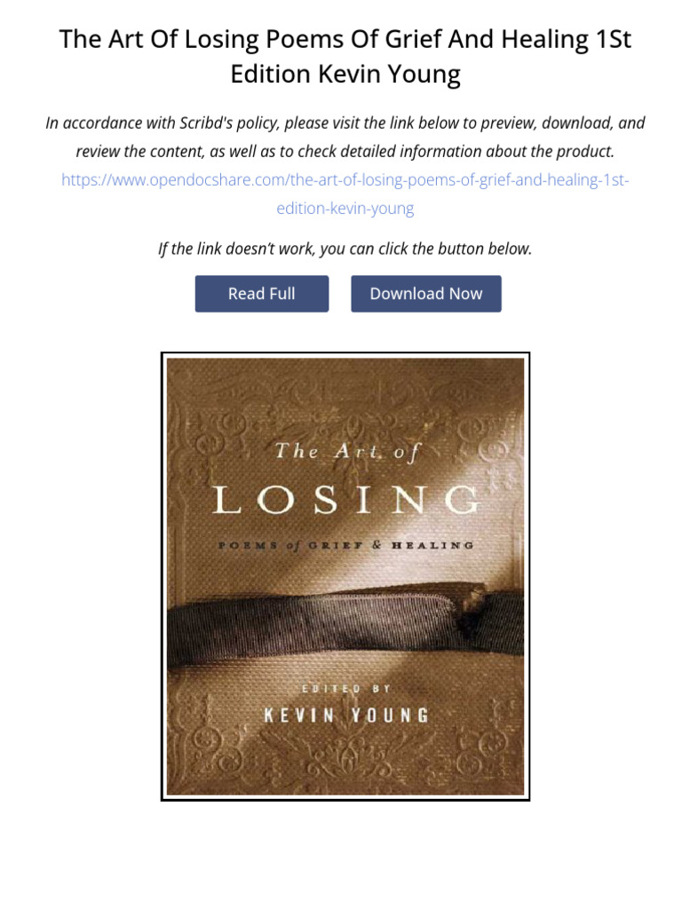 The Art of Losing Poems of Grief and Healing 1st Edition Kevin Young | PDF